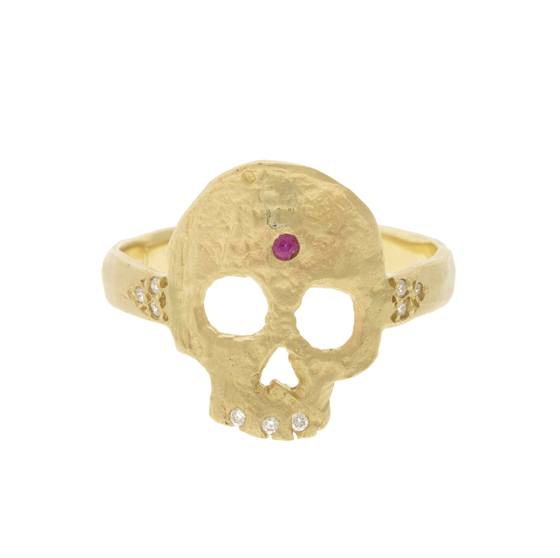 Skull with Princess Cut Ruby Ring – kinship station